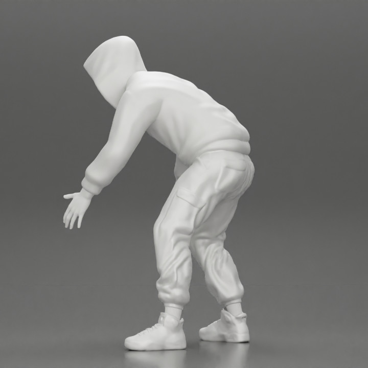 3D Printable gangster homie in hoodie and short with his dog on the ...