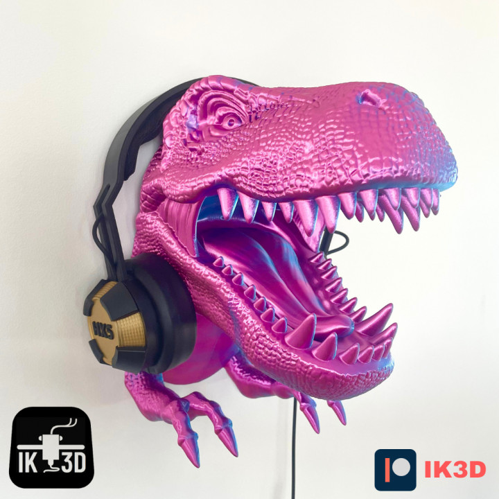 3D Printable T-REX DINOSAUR HEAD WALL MOUNT NO SUPPORTS by IK3D