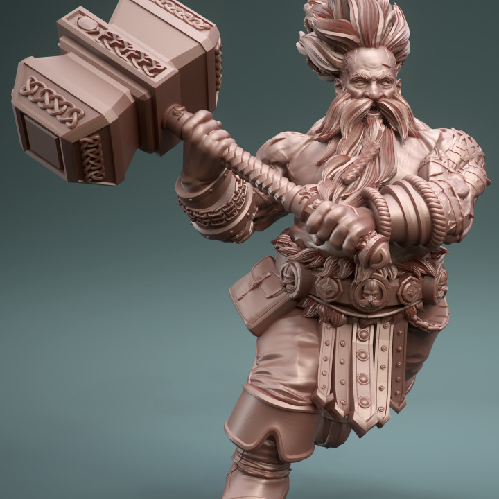 3D Printable Badass Dwarf by 3DArtGuy