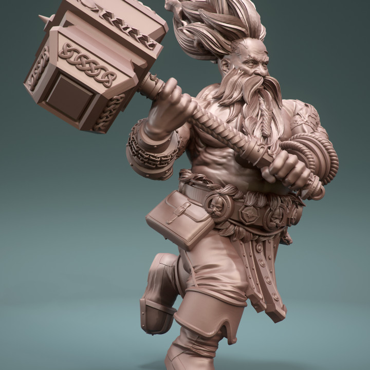 3D Printable Badass Dwarf by 3DArtGuy