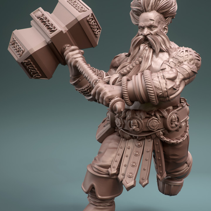 3D Printable Badass Dwarf by 3DArtGuy