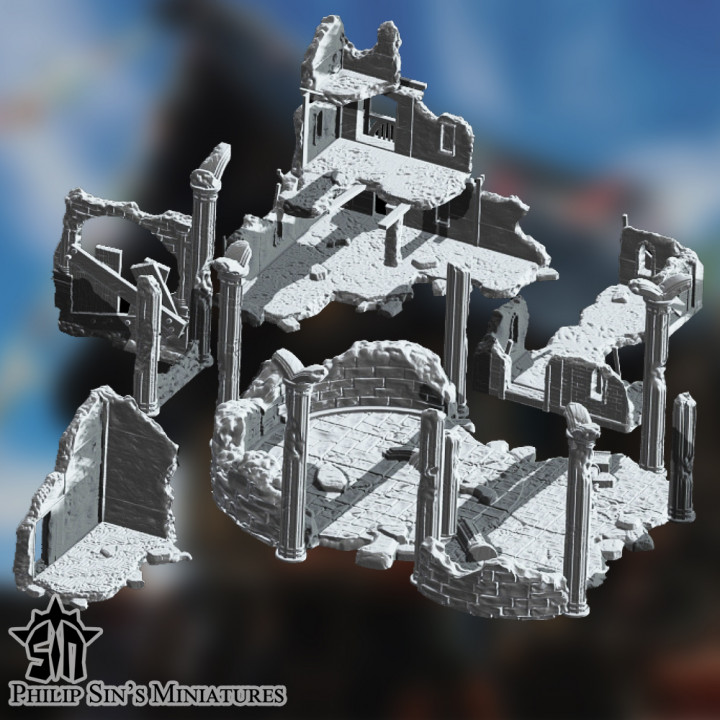 3D Printable Scatter Ruins 2 by Sin's Miniatures