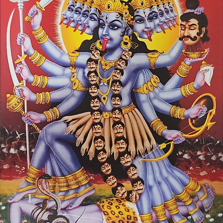 3D Printable Ten Headed Great Kali - Lithograph [Easy to Print Filament ...