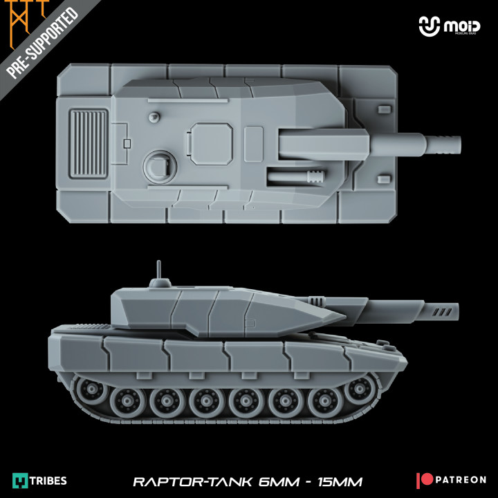 3D Printable Tank Raptor by Moid