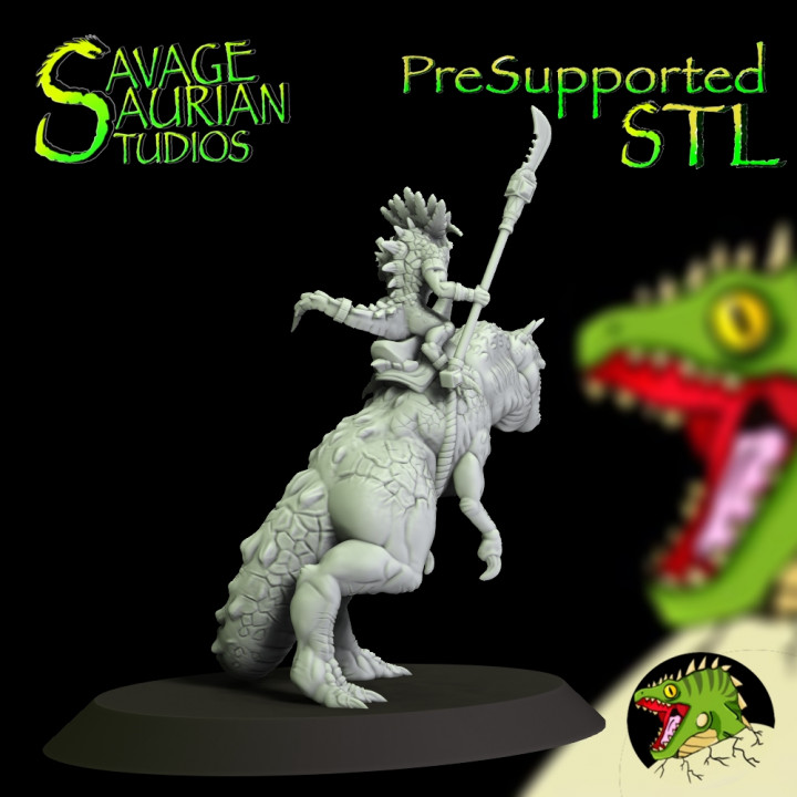 3D Printable Monotaurus Rex with Iguanisaur General - Lizardmen by ...