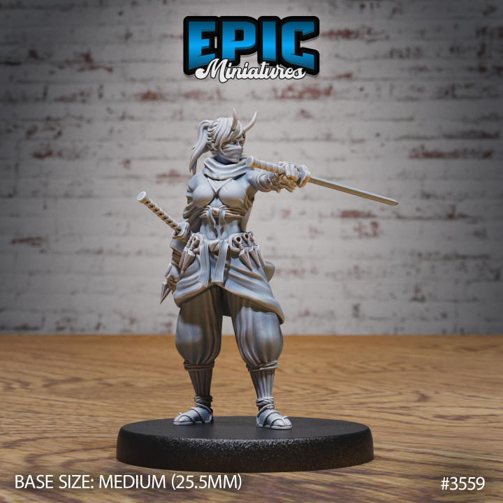 3D Printable Dark Kunoichi / Female Ninja Warrior / Katana Master ...