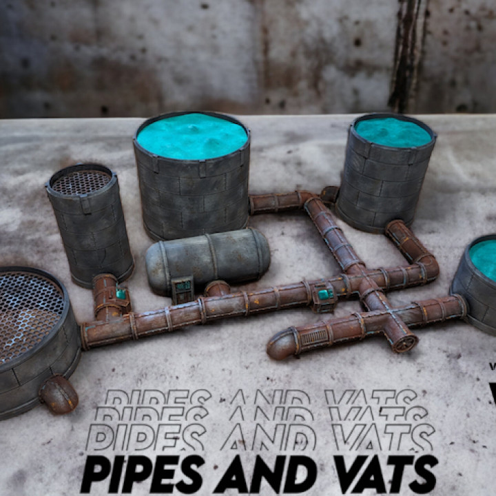 3D Printable Pipes and Vats - Modular Terrain by Vanguard Terrain