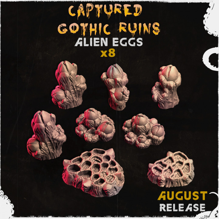 3D Printable Alien Eggs - Captured Gothic Ruins by Zabavka Workshop