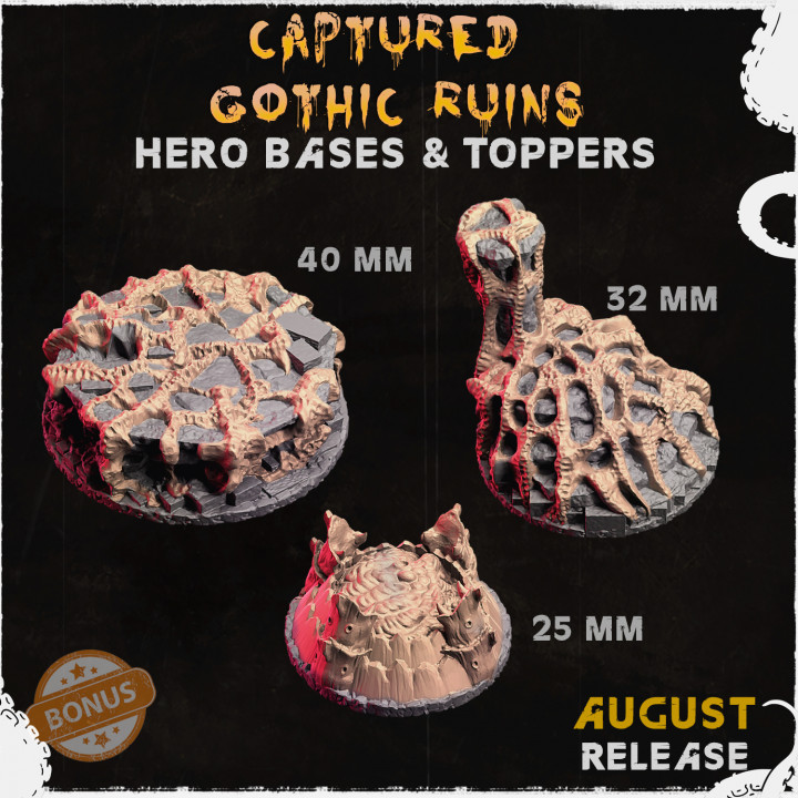3D Printable Hero Bases & Toppers - Captured Gothic Ruins by Zabavka ...