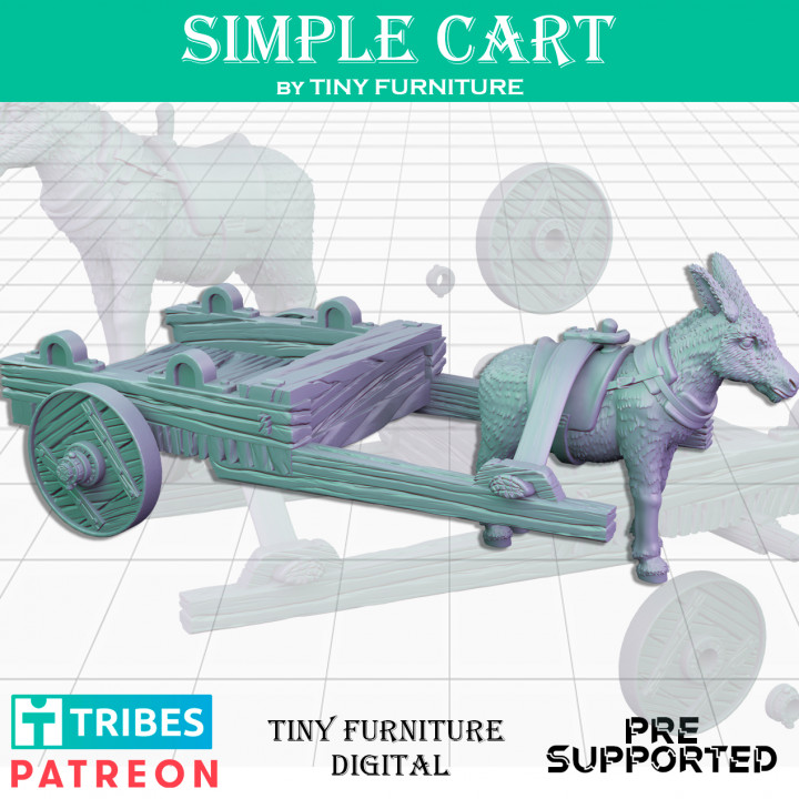 3D Printable Simple cart by Tiny Furniture