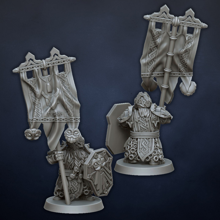 3D Printable Throne Guard (Command Group) by Dragon's Lake Miniaturas