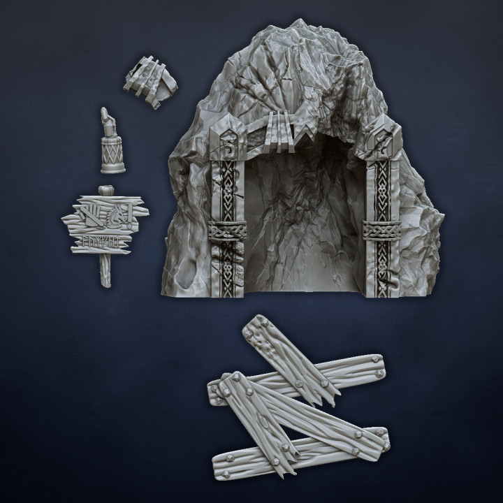 3D Printable Dwarf mine by Dragon's Lake Miniaturas
