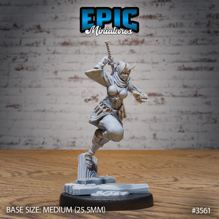 3D Printable Dark Kunoichi Set / Female Ninja Warrior / Katana Master ...