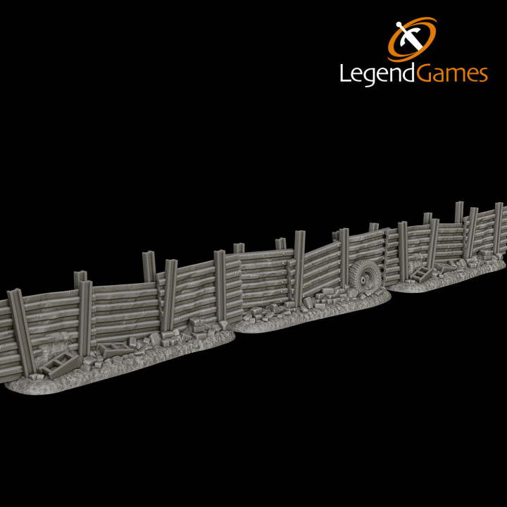 3D Printable LegendGames Barricade set - Post Apocalypse by Legend Games