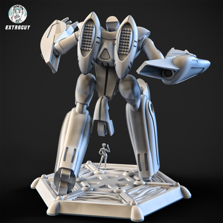 3D Printable Curvy Robot 75mm + Princess Pilot by Extra Guy