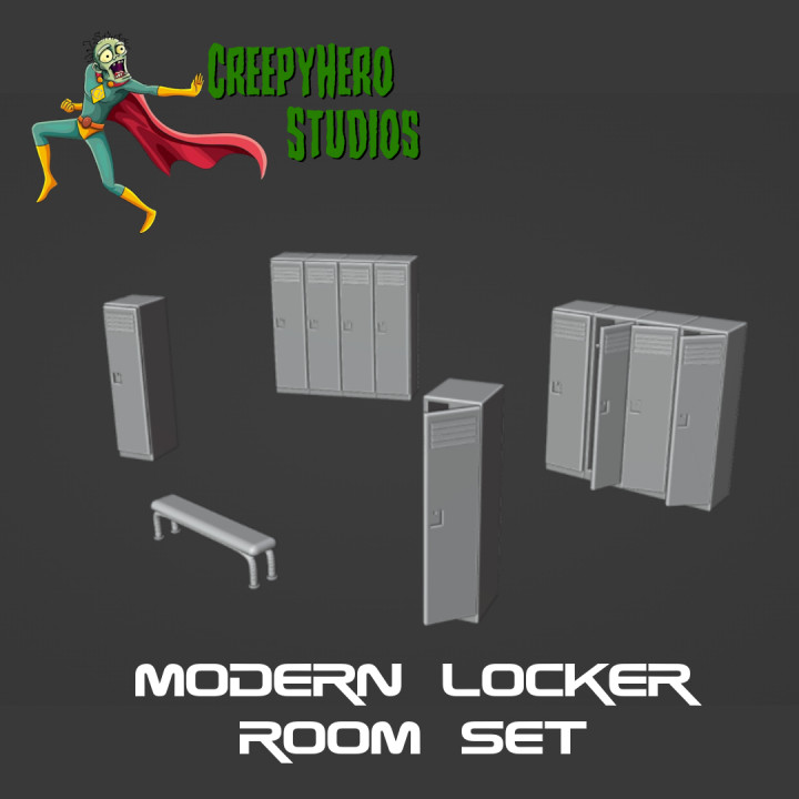 3D Printable Modern Locker Room Set by Michael Crossman