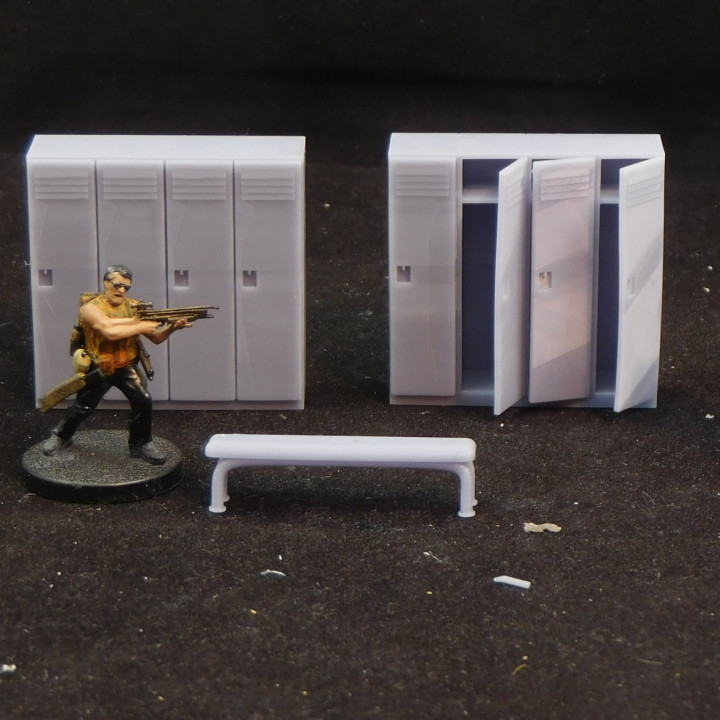 3D Printable Modern Locker Room Set by Michael Crossman