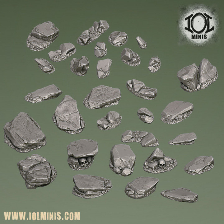 3D Printable Tactical rock base toppers - Supportfree presupported ...