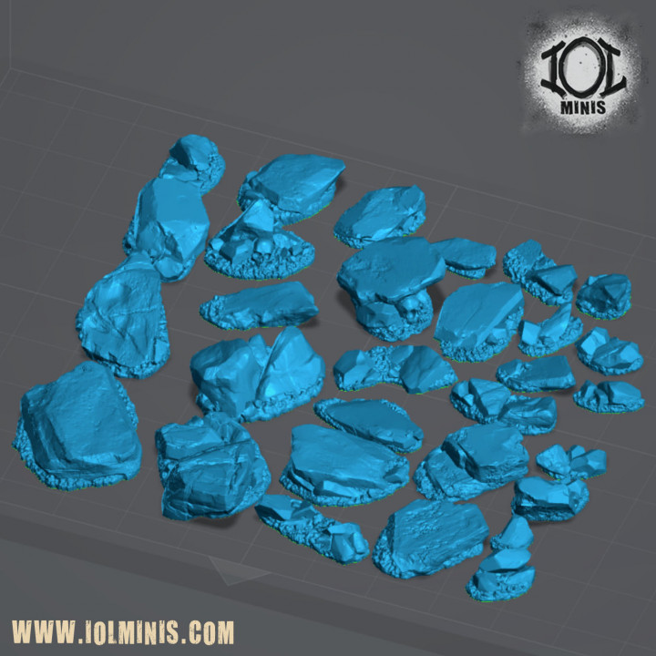 3D Printable Tactical rock base toppers - Supportfree presupported ...