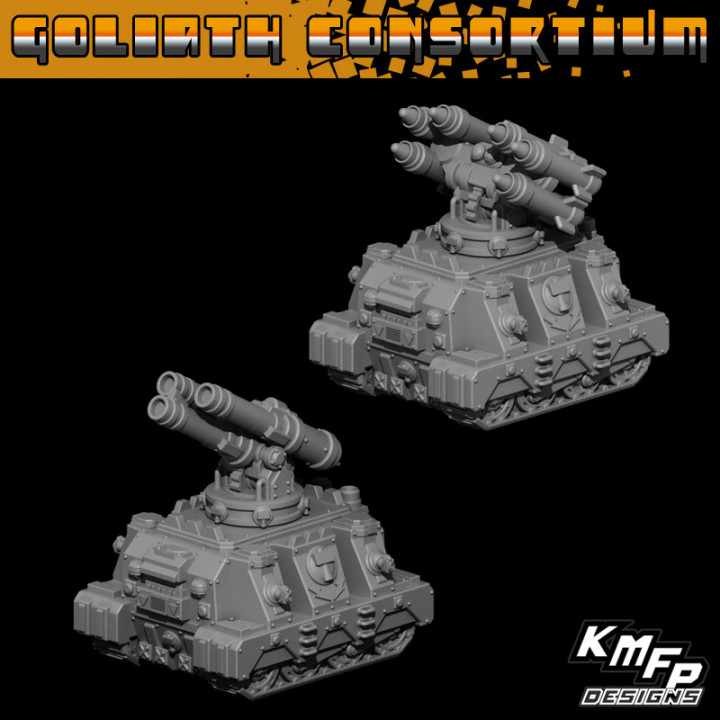 3D Printable Goliath Consortium Battle Locomotive Cars B (6-8mm) by ...