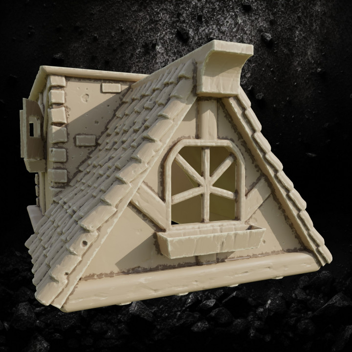 3D Printable House with Wooden Courtyard by Galandir's Pit & Cie