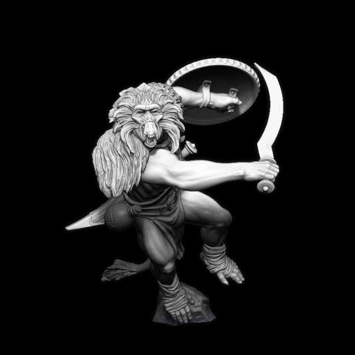 3D Printable Geldn 06: Geladan (Baboon man) with scimitar, running ...