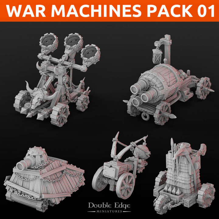 3D Printable War Machines Pack 01 by Double Edge Miniatures