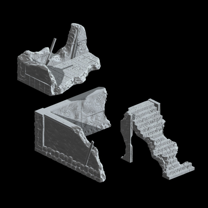 3D Printable Scatter Ruins 3 by Sin's Miniatures