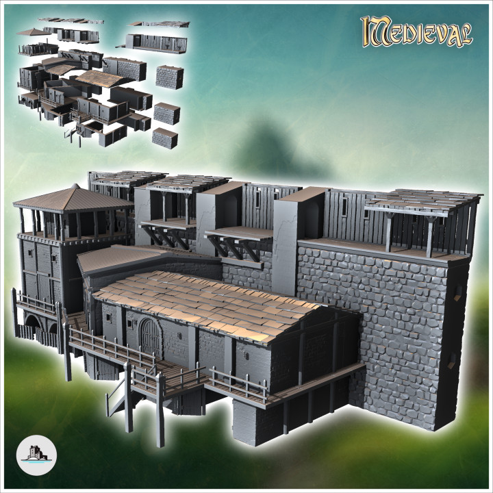 3D Printable Medieval fortification pack No. 1 - Medieval Gothic Feudal ...