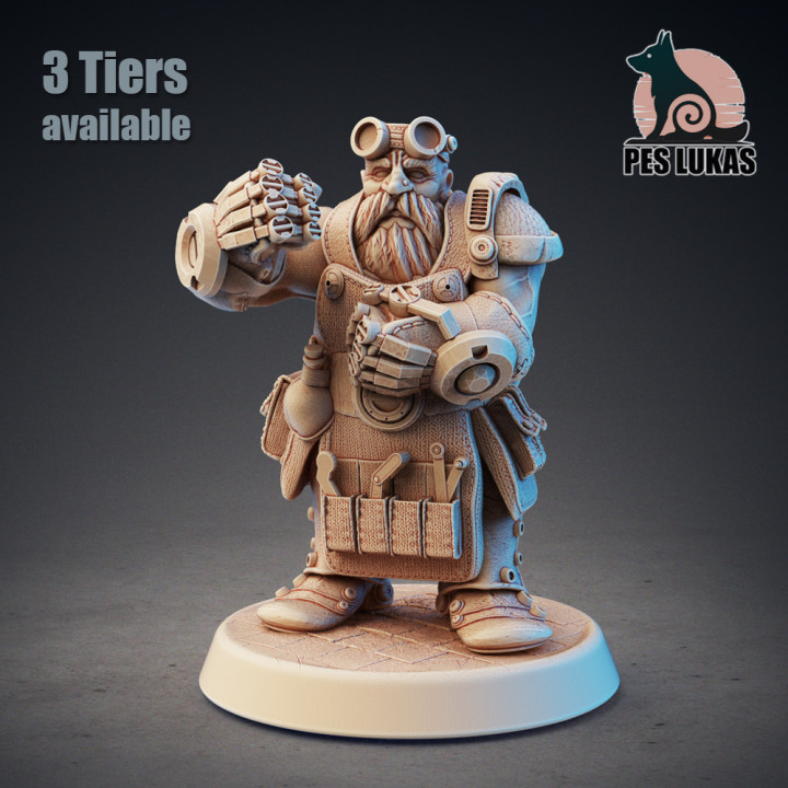 3D Printable Dwarf Artificer by Pes Lukas