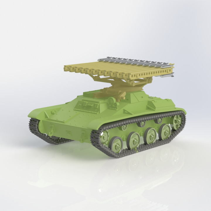 3D Printable BM-8-24 T60 Katyusha multiple rocket launcher (USSR, WW2 ...