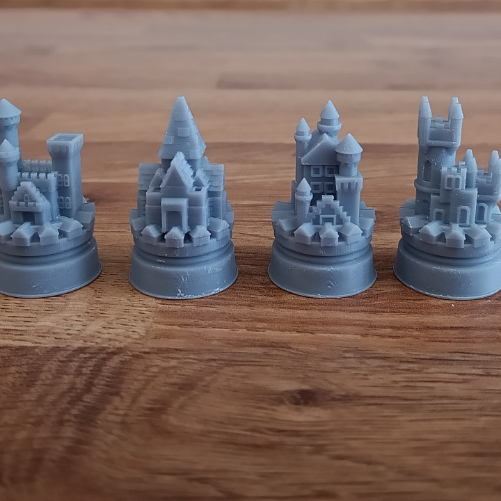 3D Printable Catan Upgraded Settlements, Cities and Roads by Andy at ...