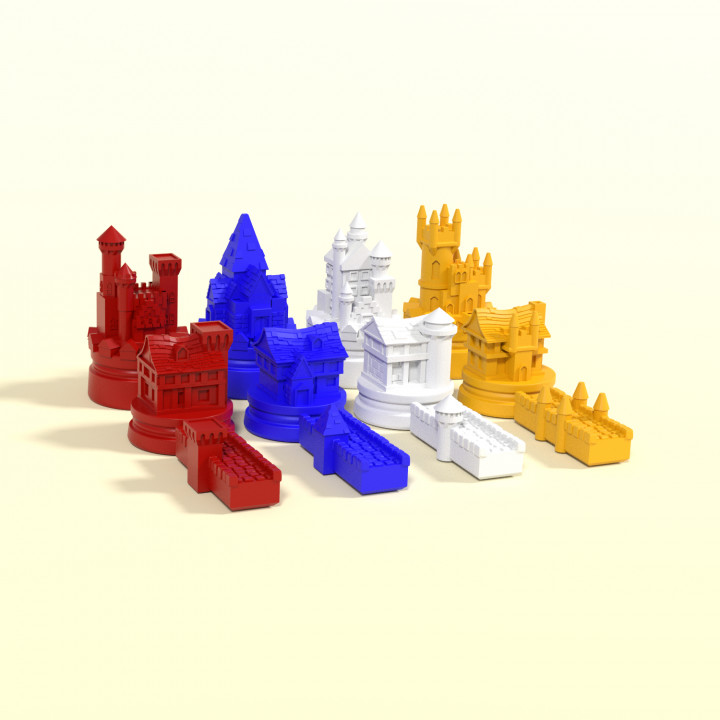 3D Printable Catan Upgraded Settlements, Cities and Roads by Andy at ...