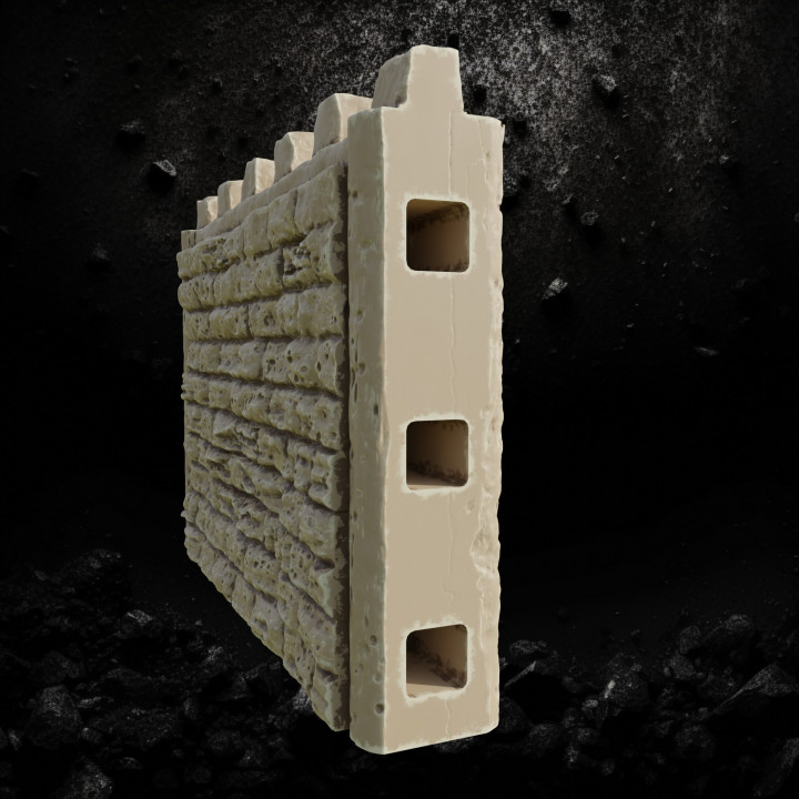 3D Printable Complete Modular Stone Wall System with Castle Gate by ...