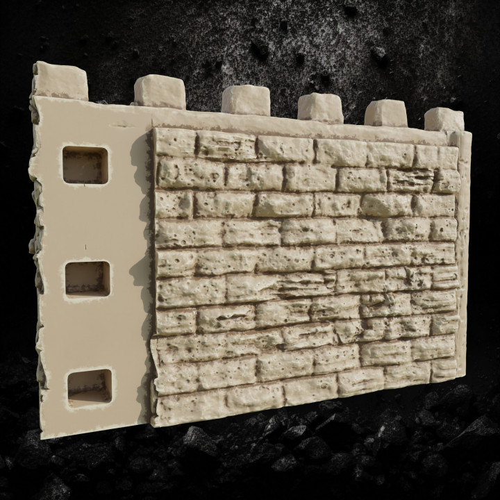 3D Printable Complete Modular Stone Wall System with Castle Gate by ...