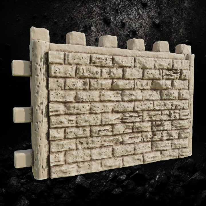 3D Printable Complete Modular Stone Wall System with Castle Gate by ...