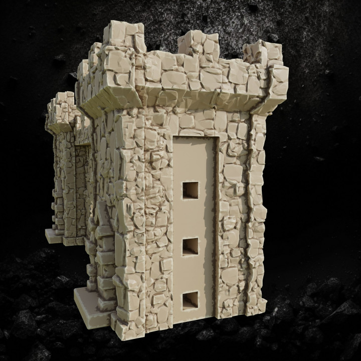 3D Printable Complete Modular Stone Wall System with Castle Gate by ...