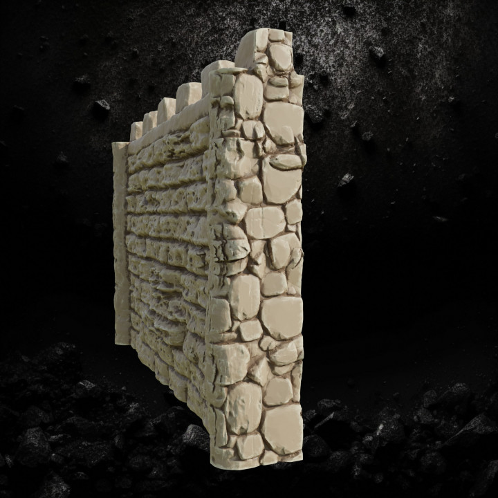 3D Printable Complete Modular Stone Wall System with Castle Gate by ...