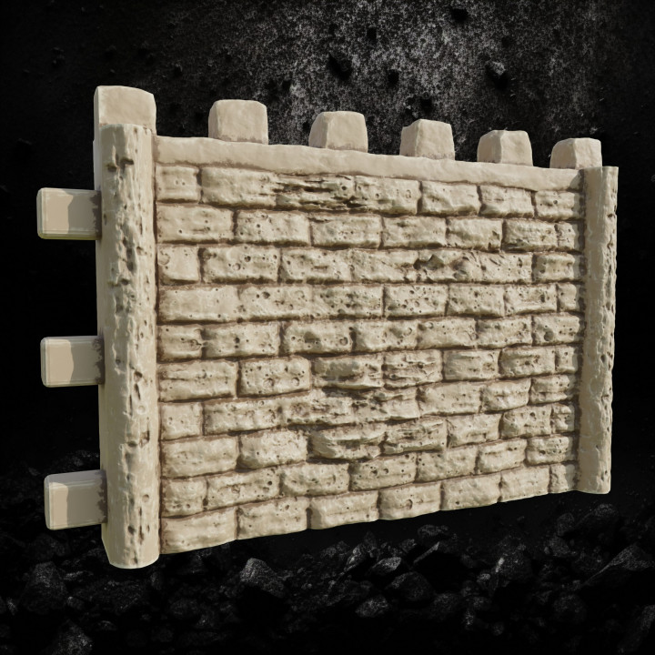 3D Printable Complete Modular Stone Wall System with Castle Gate by ...