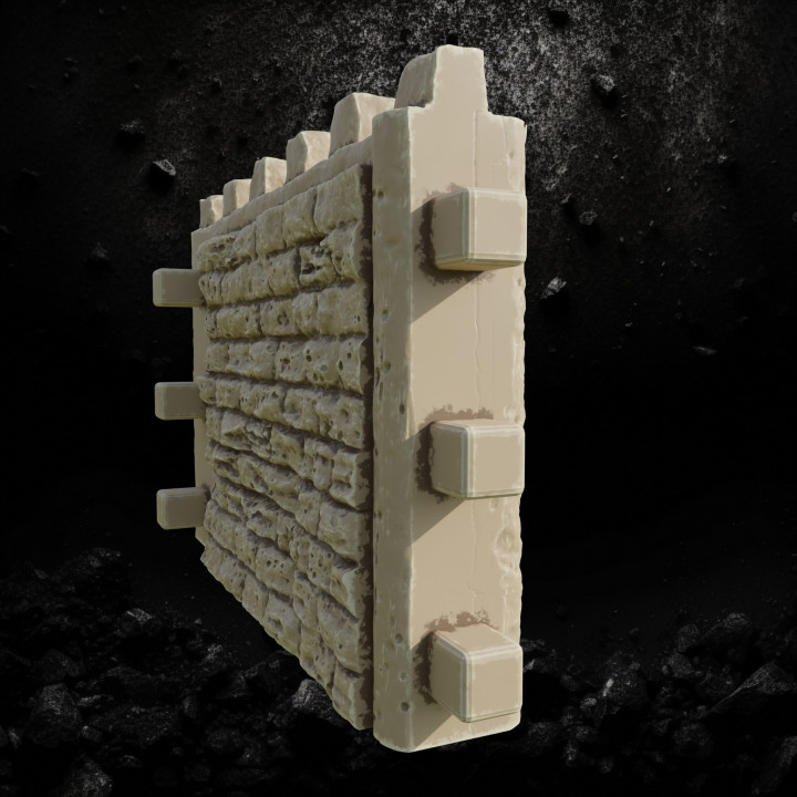 3D Printable Complete Modular Stone Wall System with Castle Gate by ...