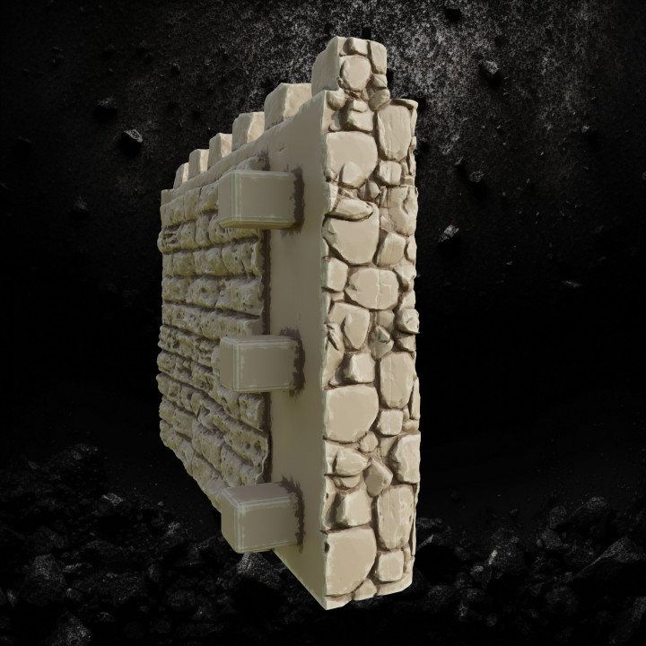 3D Printable Complete Modular Stone Wall System with Castle Gate by ...