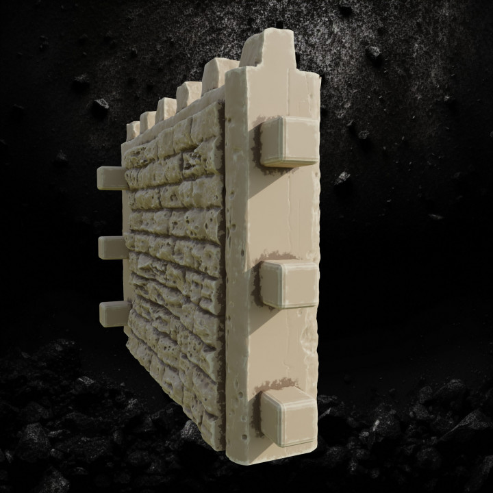 3D Printable Complete Modular Stone Wall System with Castle Gate by ...
