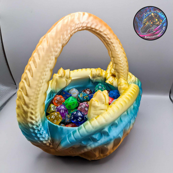 3D Printable Dragon Candy Basket, Dragon Planter Basket by Kirsten M