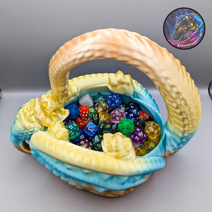 3D Printable Dragon Candy Basket, Dragon Planter Basket by Kirsten M