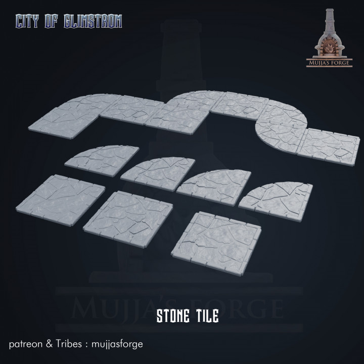 3D Printable CITY OF GLIMSTROM - stone tile set by MUJJA'S FORGE