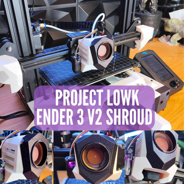 3D Printable Ender 3 V2 Shroud | Lowk Shroud | Ender 3 V2 Fan Shroud ...
