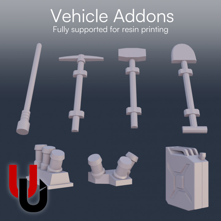 3D Printable Vehicle Addons (for 28mm scale vehicles) by MallowAkula