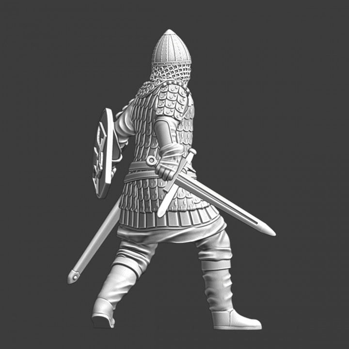 3D Printable Medieval Kievan Rus warrior - shield and sword by Northern ...