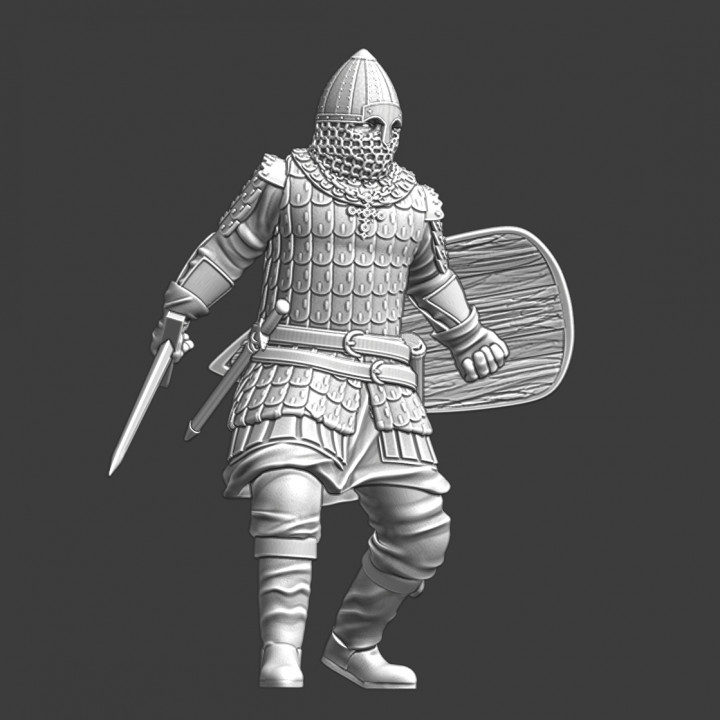 3D Printable Medieval Kievan Rus warrior - shield and sword by Northern ...