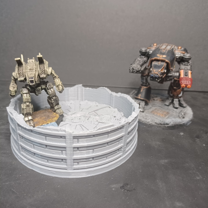 3D Printable Modern Ruined Large Storage Tank MR022 by Wargame Forge